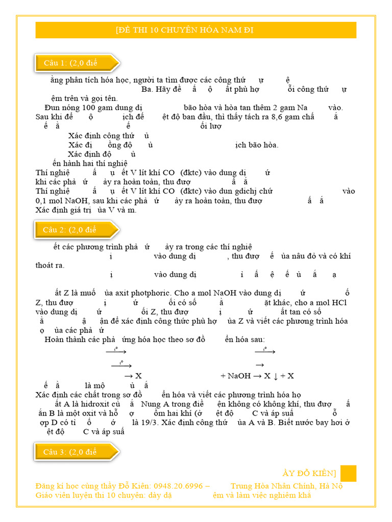 De 10 Chuyen Nam Dinh Do Kien | PDF