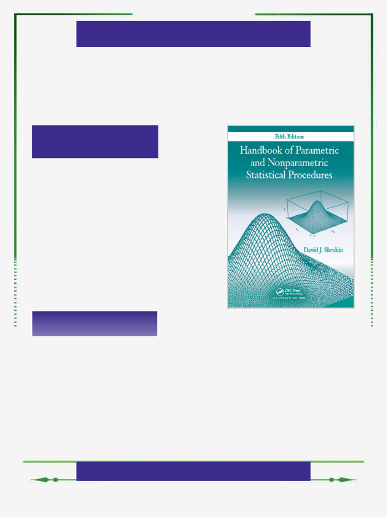 Handbook Of Parametric And Nonparametric Statistical Procedures 5th ...