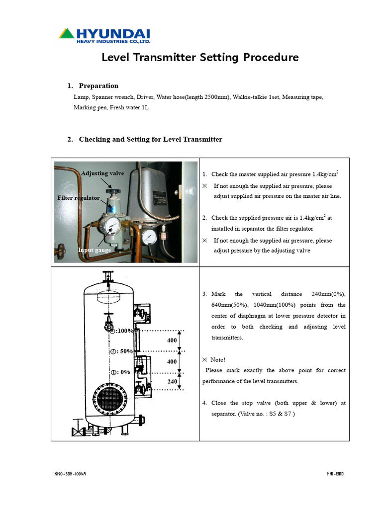 Level Transmitter Setup Guide | PDF | Valve | Pressure