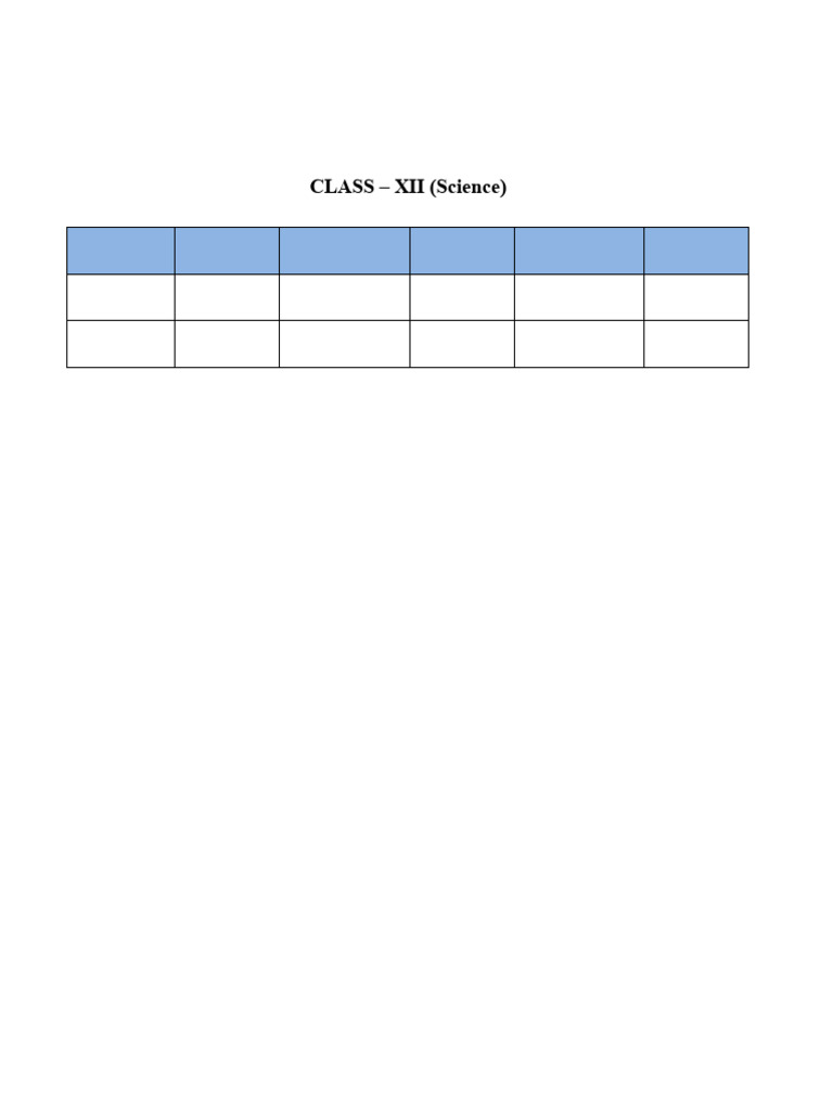 Time Table Class XII(Science) | PDF