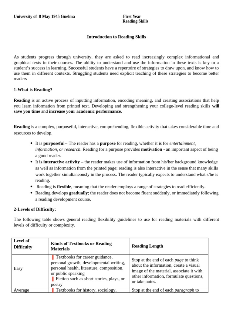 Essential Reading Skills for University Students | PDF | Information ...