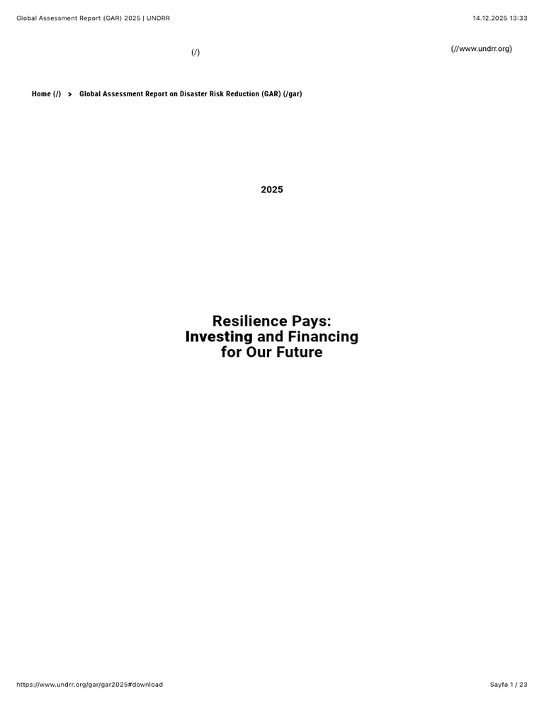 GAR 2025: Investing in Resilience | PDF | Climate Resilience | Risk