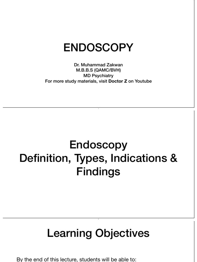 Endoscopy: Types, Indications & Findings | PDF | Colonoscopy | Endoscopy