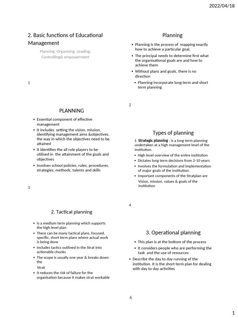 3DST 311 New slides for BASIC FUNCTIONS OF EDUCATIONAL MANAGEMENT | PDF ...
