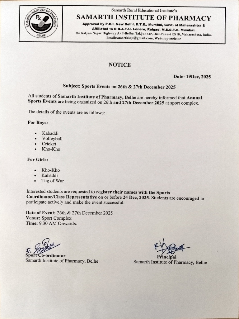 Sport Notice | PDF