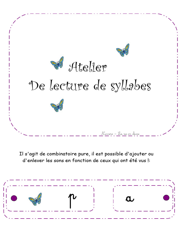 Atelier Lecture de Syllabes | PDF