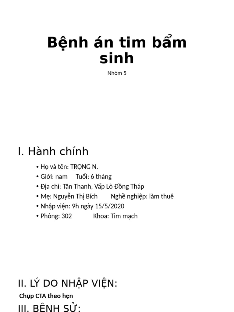 N5A - BA TIM BẨM SINH | PDF