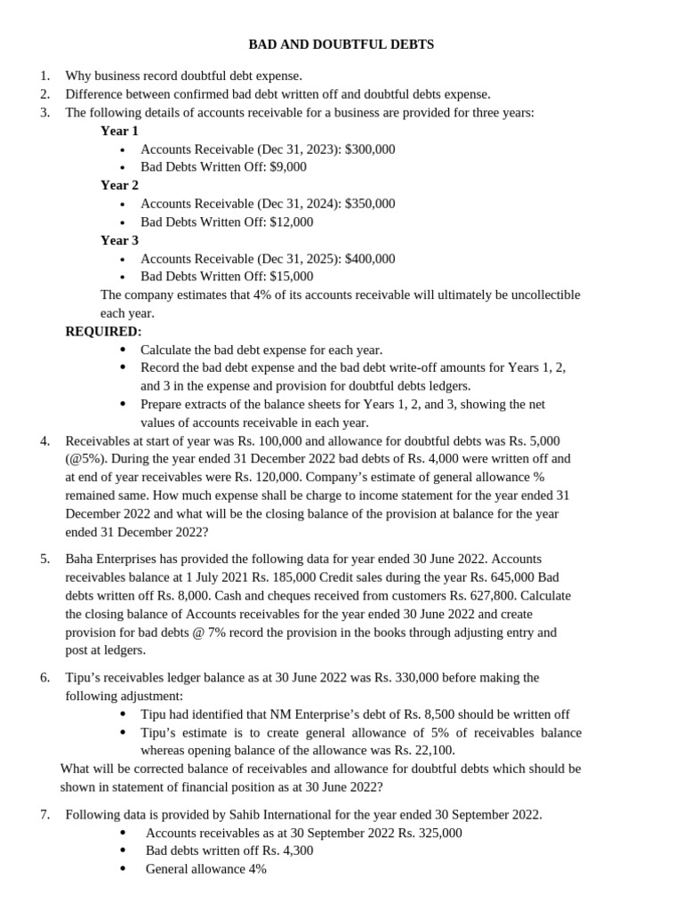 IU - MC - Fall 25 - FA1 - Assignment No. 02 | PDF | Depreciation | Bad Debt