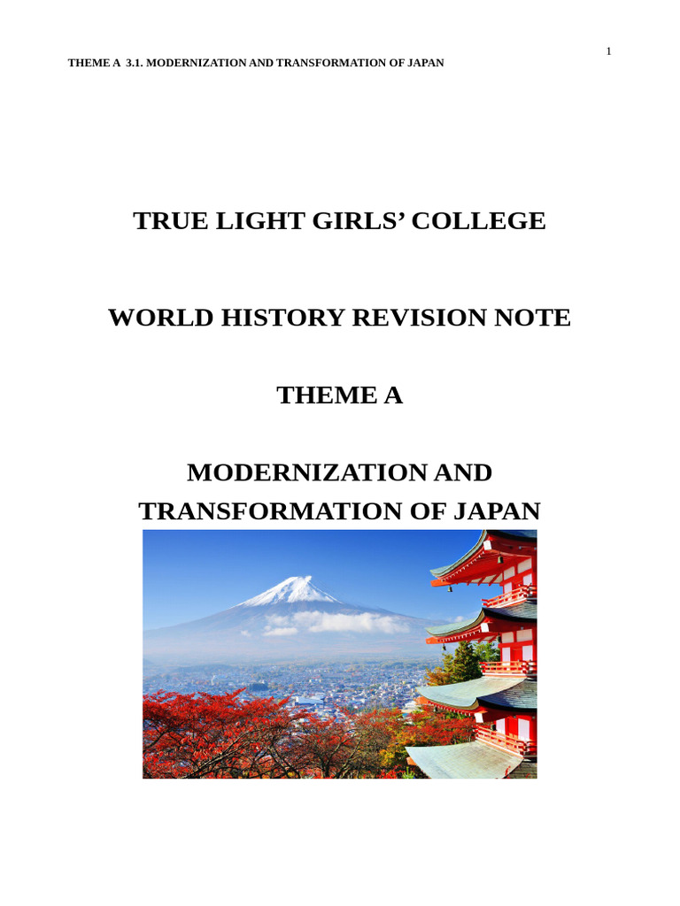 Short Note 7 JAPAN_student | PDF | Japan | Militarism