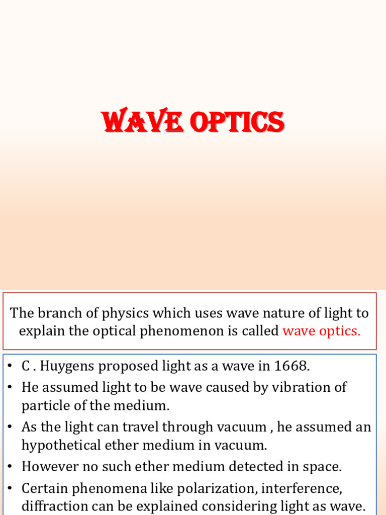 Understanding Wave Optics Concepts | PDF | Angular Resolution | Diffraction