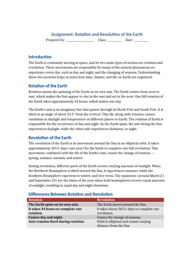 Beautiful_Assignment_Rotation_and_Revolution | PDF