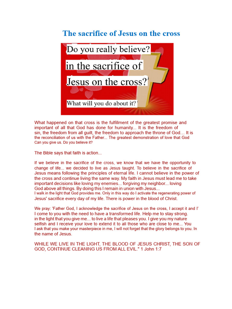 The sacrifice of Jesus on the cross.pdf | PDF