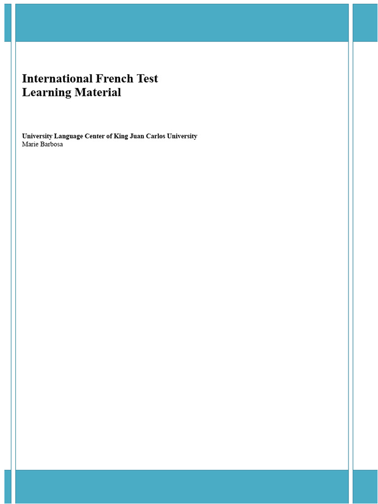 International French Test | PDF | Linguistic Typology | Grammar