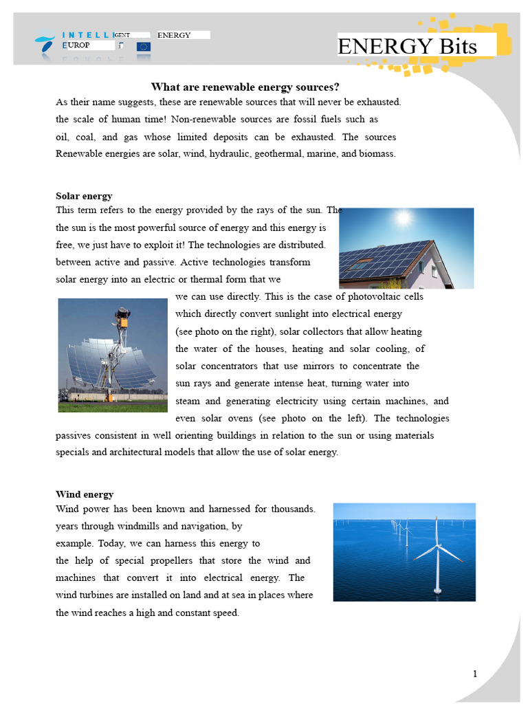 Sources of Renewable Energy | PDF | Renewable Energy | Solar Energy