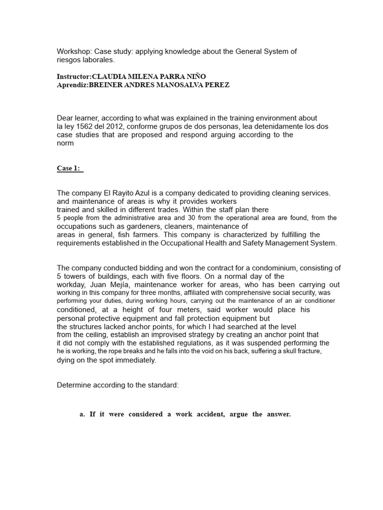 Workshop Case Study | PDF | Employment | Labor