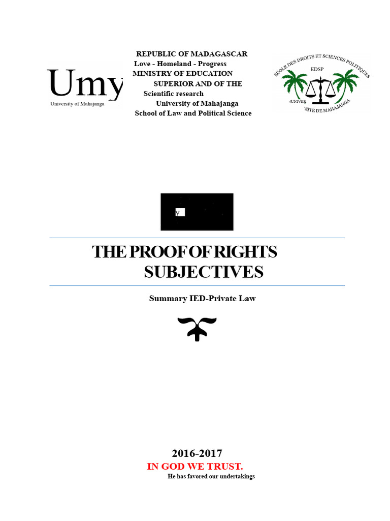 The Proof of Subjective Rights | PDF | Burden Of Proof (Law) | Evidence ...