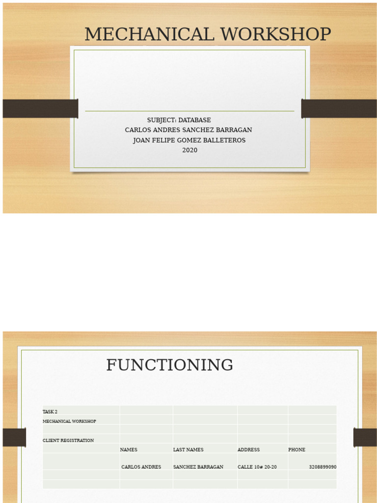 Mechanical Workshop Client Database | PDF | Vehicles | Motor Vehicle