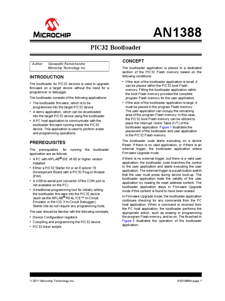 An1388 Pic32 Bootloader | PDF | Pic Microcontroller | Booting