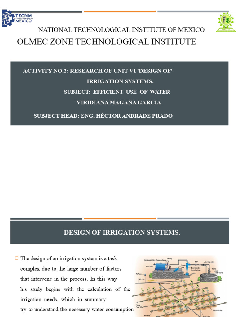 Unit 6 Irrigation System Design | PDF | Irrigation | Soil