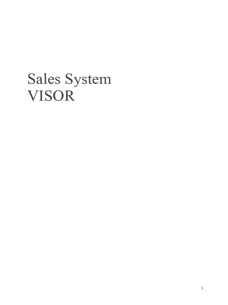 Visor Sales System User Guide | PDF | Computer Keyboard | Menu (Computing)