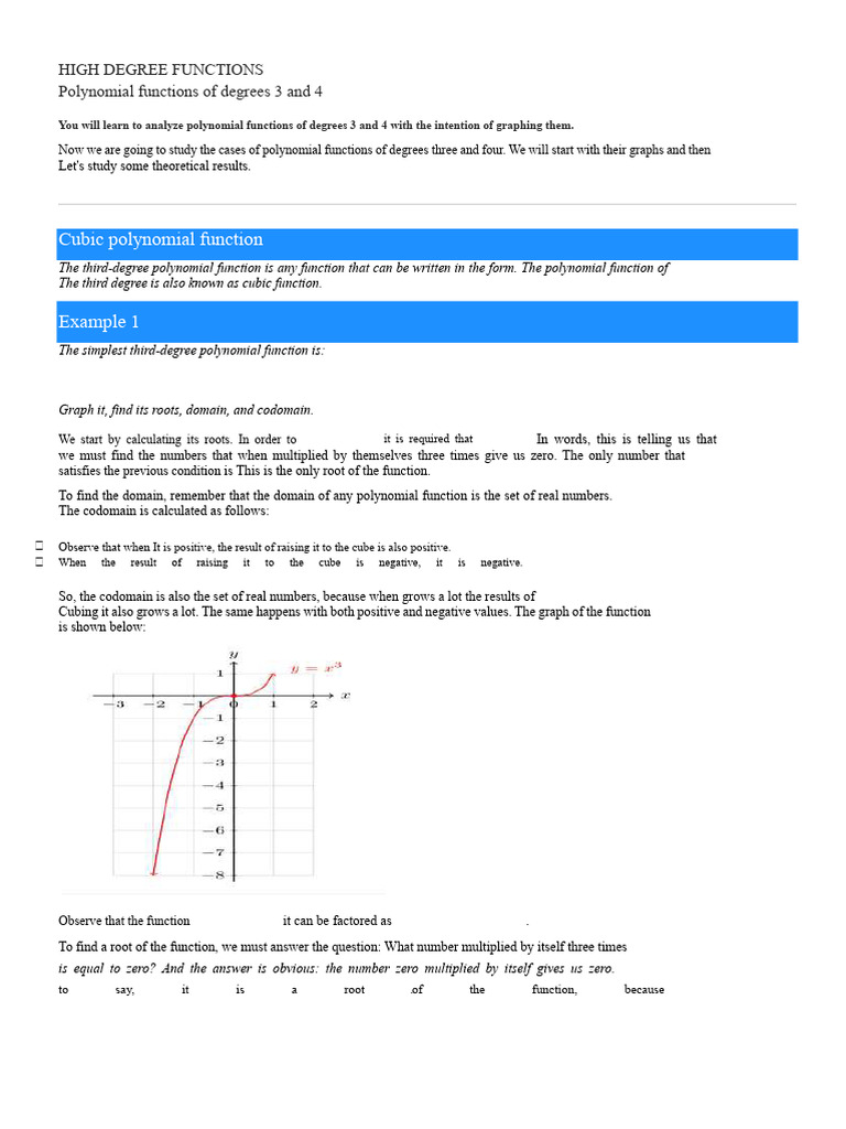 Polynomial functions of degrees 3 and 4 | PDF | Function (Mathematics ...