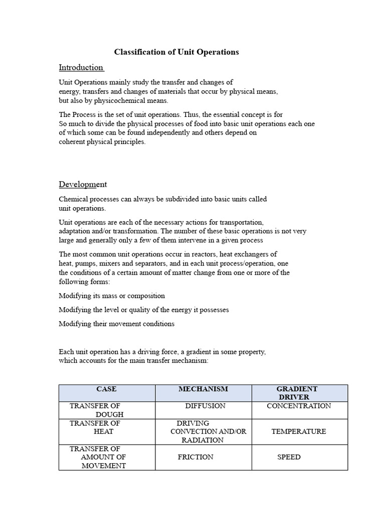 Classification of Unit Operations | PDF | Heat Transfer | Distillation