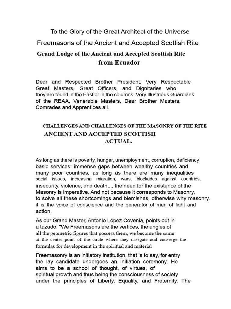 To The Glory of The Great Architect of The Universe | PDF | Freemasonry ...