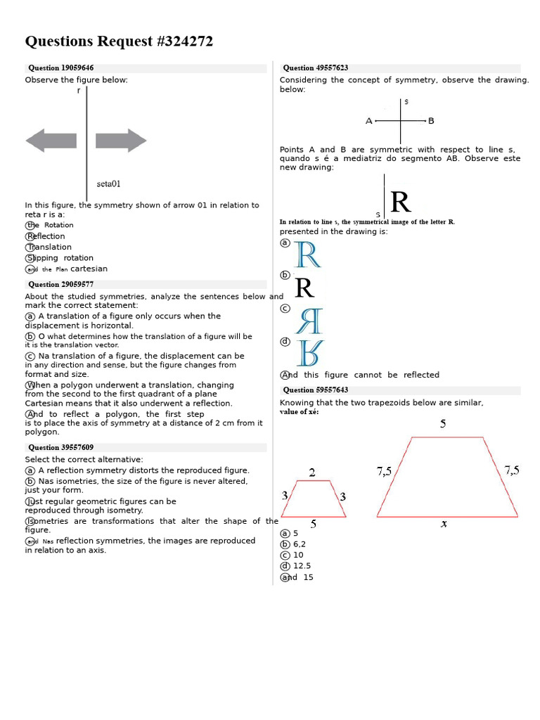 questions about symmetry and geometric transformations | PDF ...