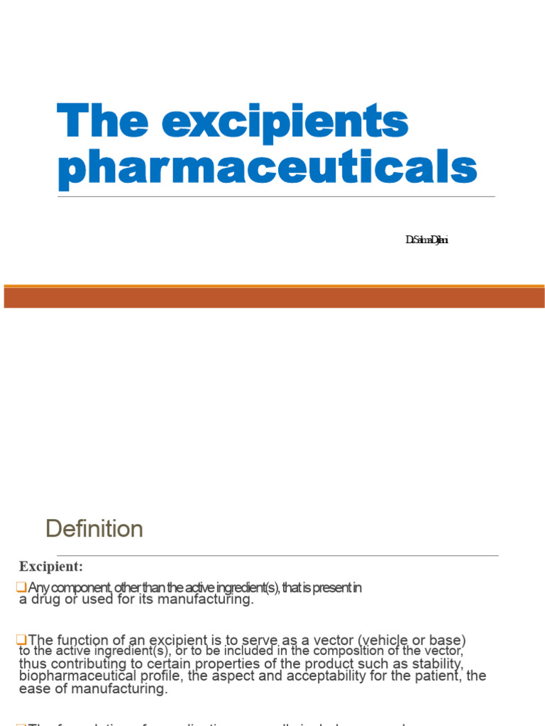Understanding Pharmaceutical Excipients | PDF | Surfactant ...