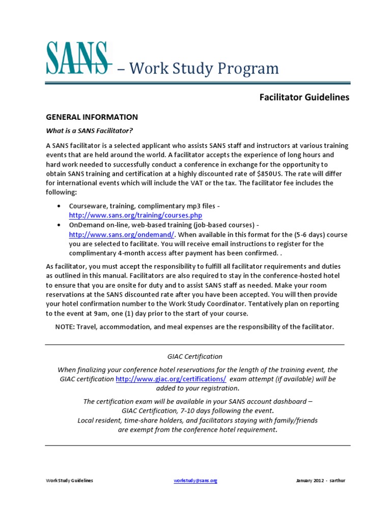 Work Study Program: General Information | PDF
