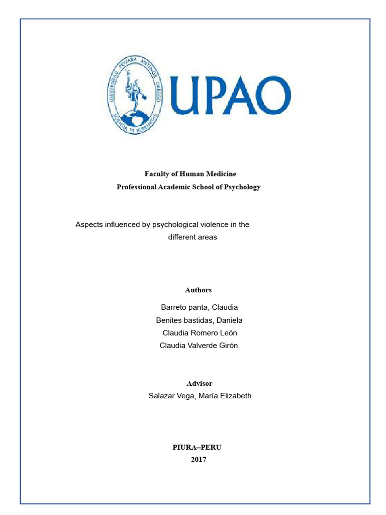 Monograph on Methodology Psychological Violence | PDF | Domestic ...