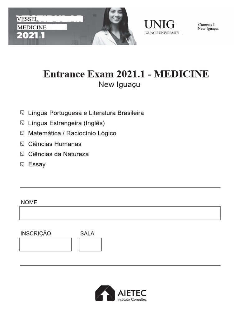 Unig Nova Iguaçu 2021 1medicine | PDF | Triangle | Rectangle