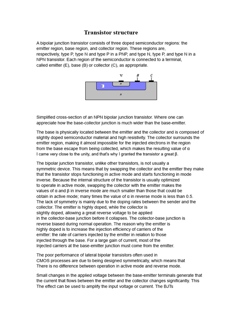 NPN and PNP Transistor Structures Explained | PDF | Bipolar Junction ...