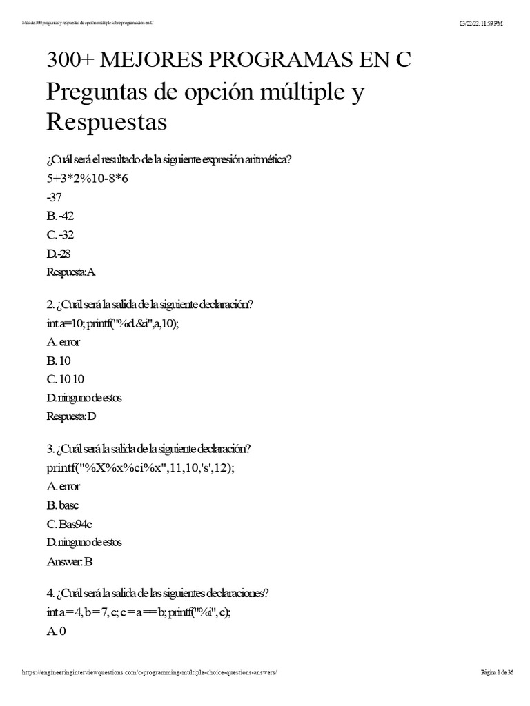 300+ MEJORES Preguntas y Respuestas de Opción Múltiple Sobre ...