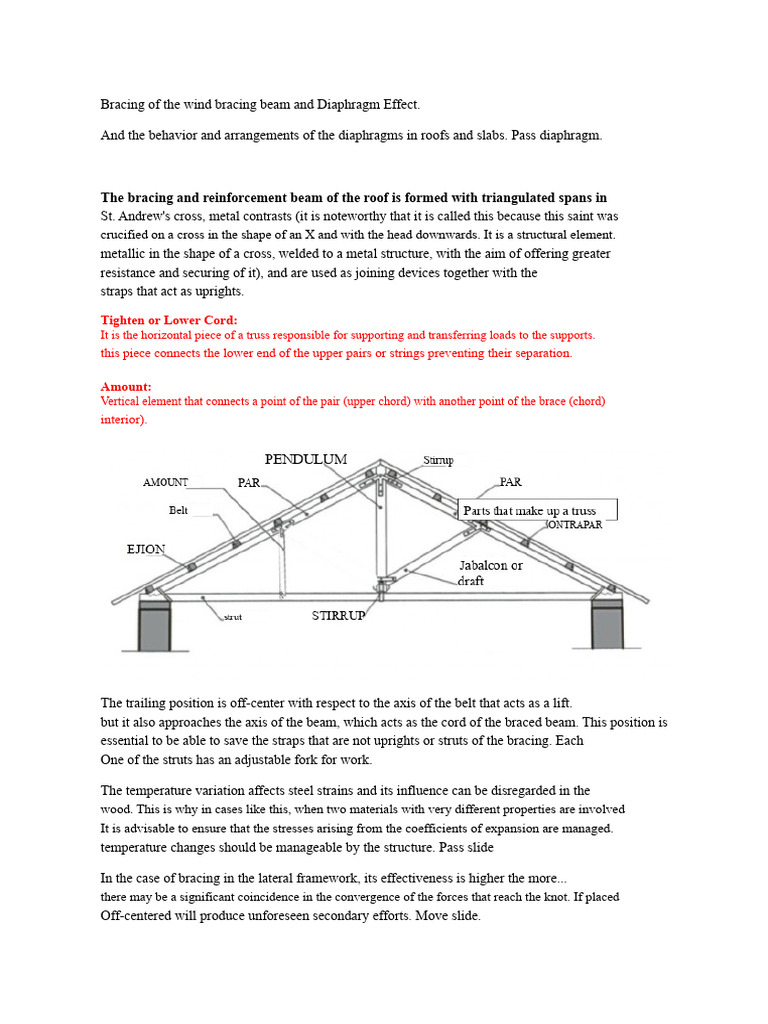 Wind Bracing and Diaphragm Effects Explained | PDF | Beam (Structure ...