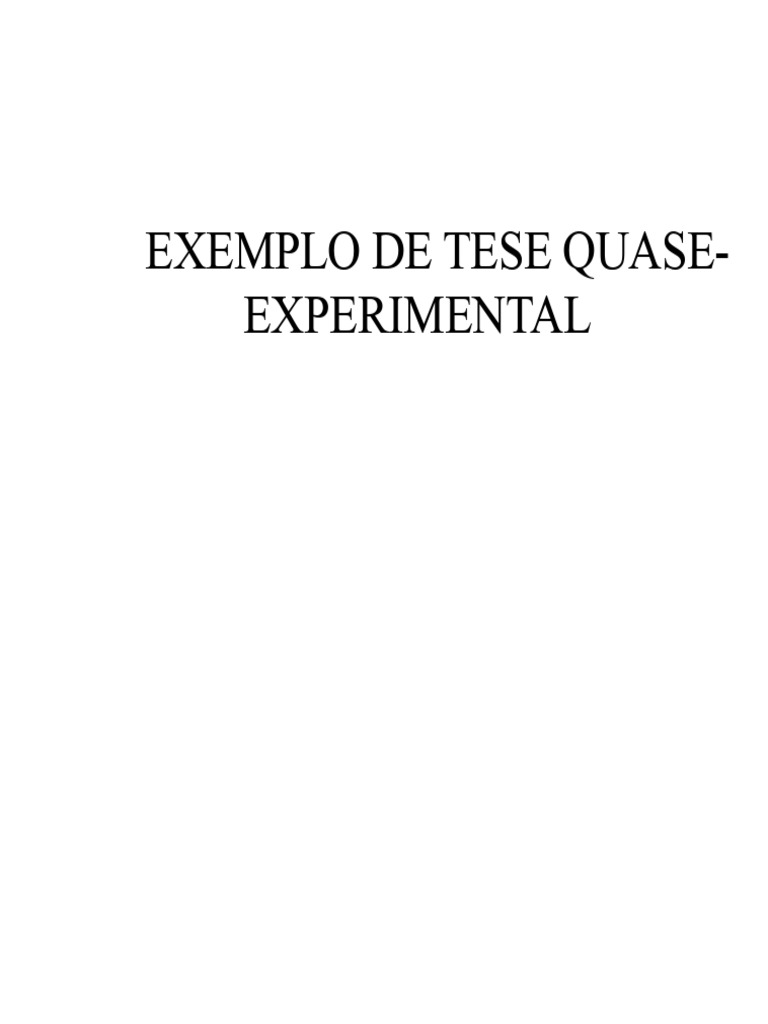 Exemplo de Tese Quase-experimental | PDF