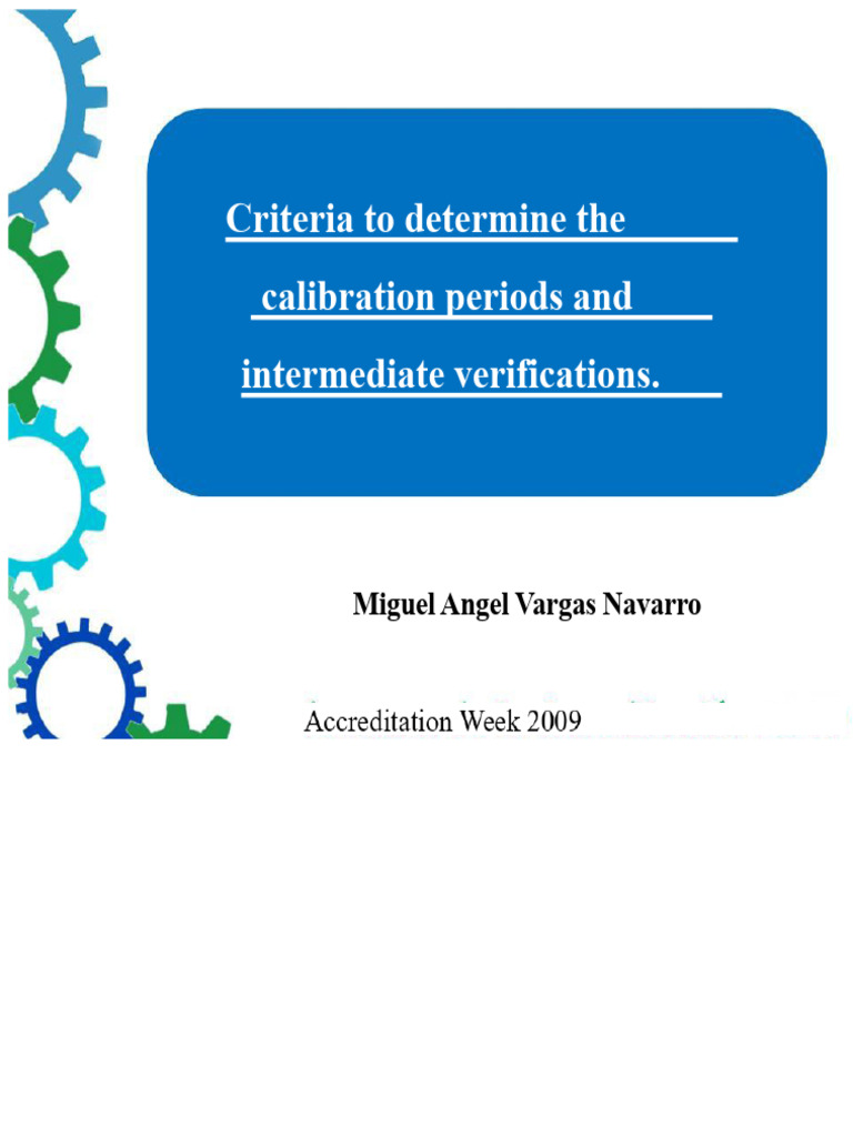 Calibration Periods and Verification Criteria | PDF | Calibration ...