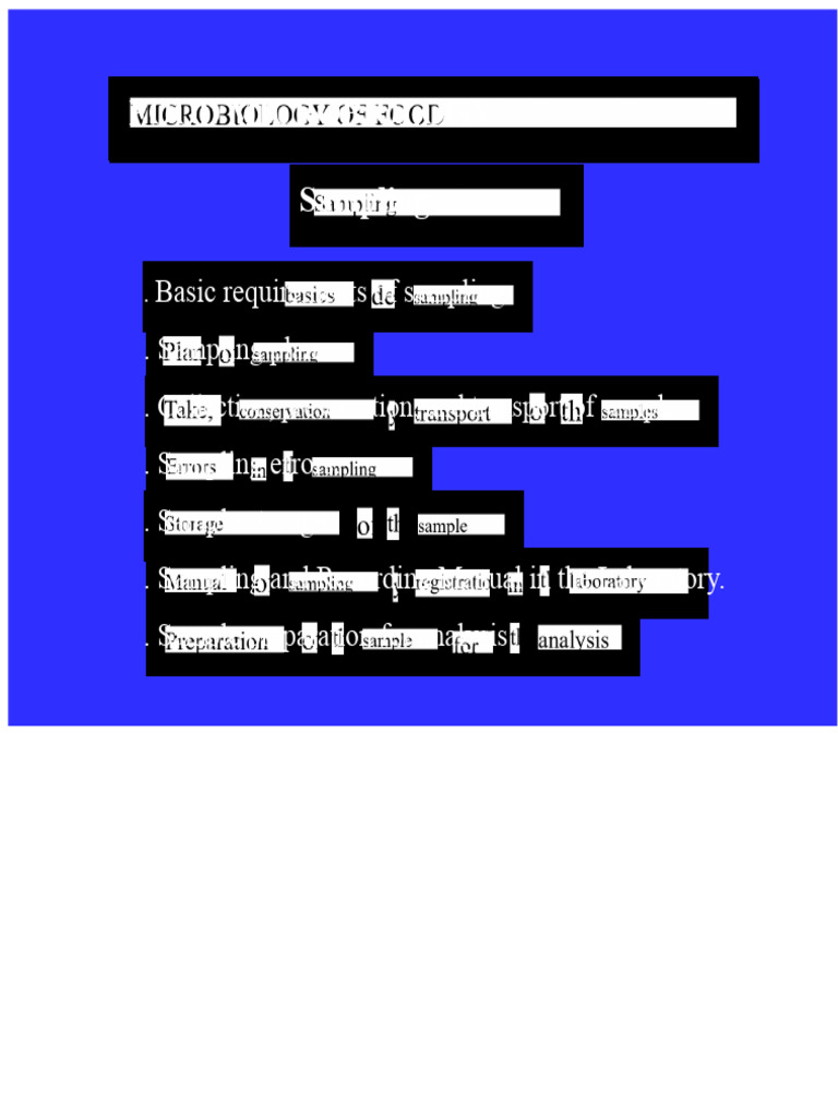 Food Microbiology: Sampling Techniques Guide | PDF | Sampling ...
