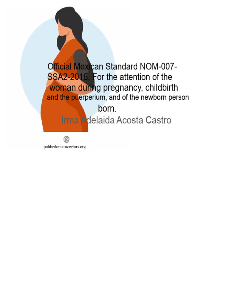 Official Mexican Standard NOM-007-SSA2-2016, For The Care of Women ...