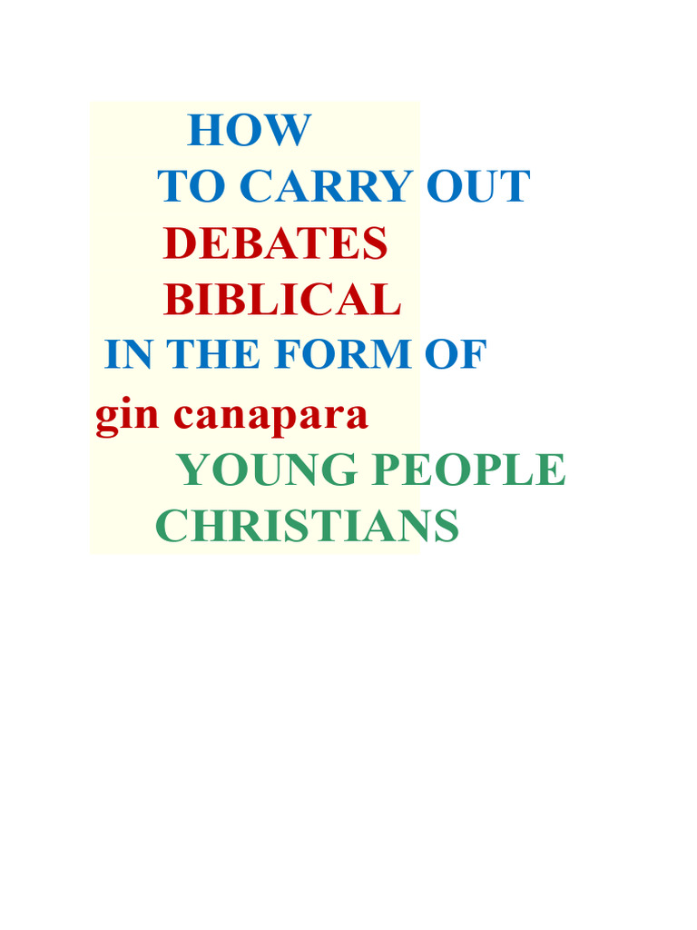 How To Conduct Biblical Debates in The Form of A Gymkhana | PDF