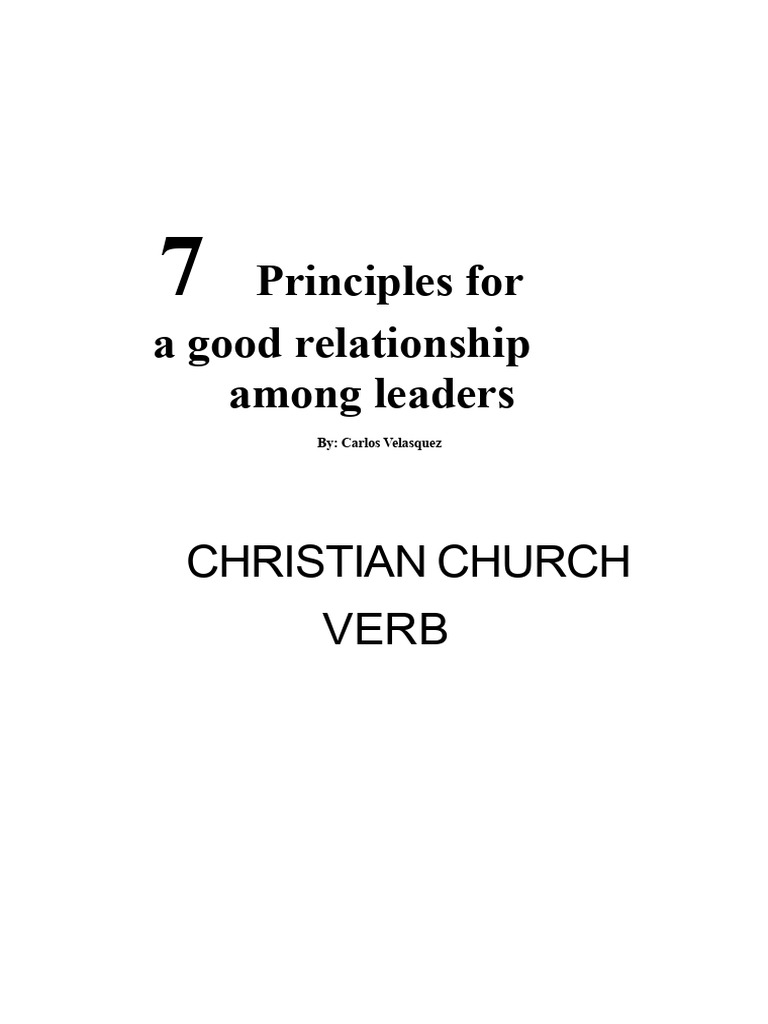 7 Principles For A Good Relationship Between Leaders | PDF | Elder ...