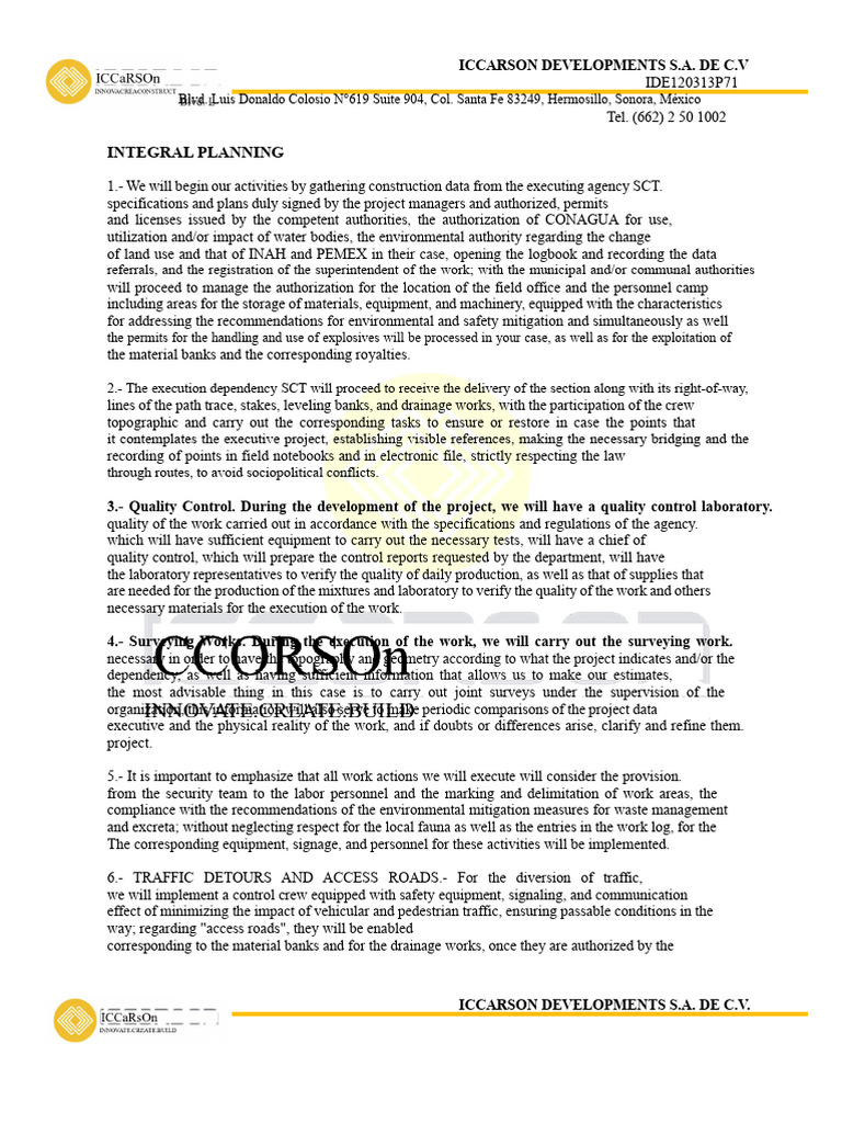 Comprehensive Planning and Construction Procedure | PDF | Concrete ...