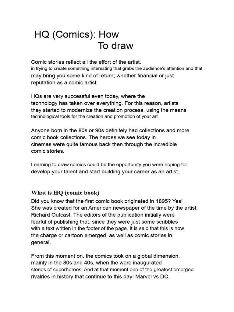 Comics (Comic Stories) - How To Draw | PDF | Comic Book | Superheroes