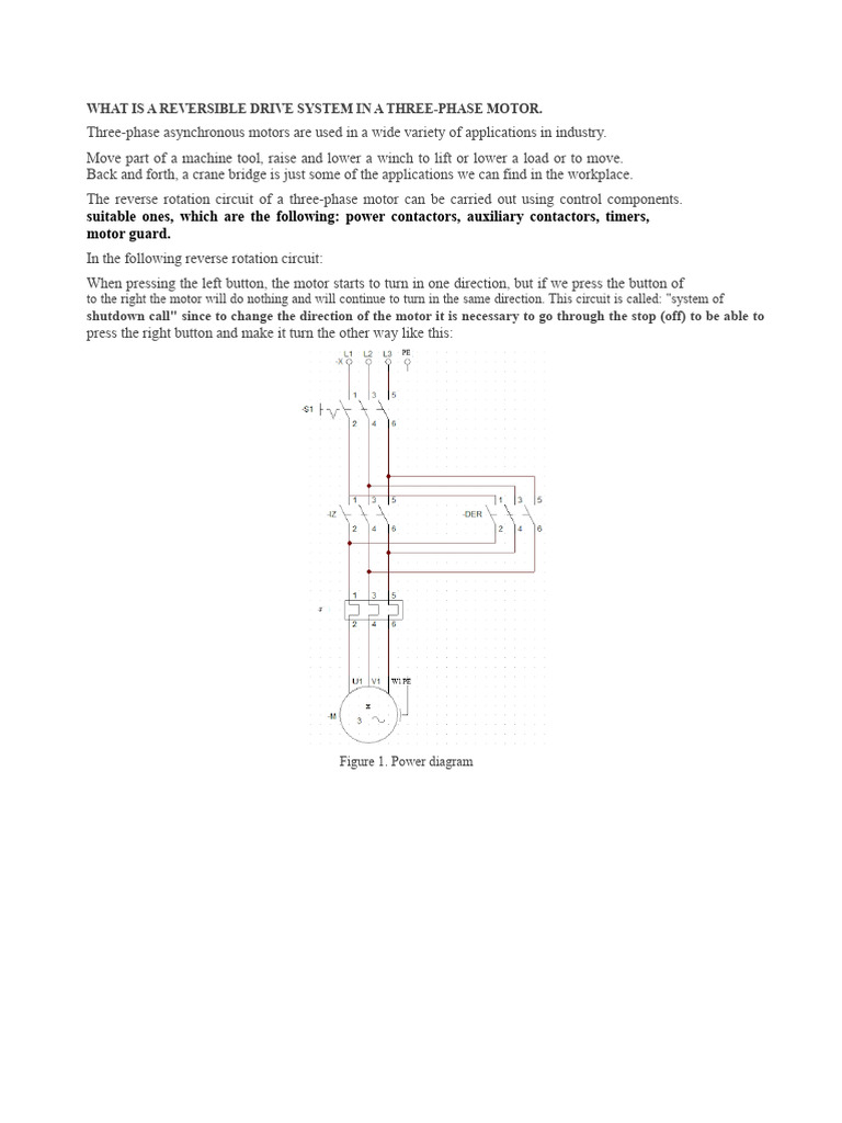 Control Turning Circuit Diagram in Three-Phase Motor | PDF