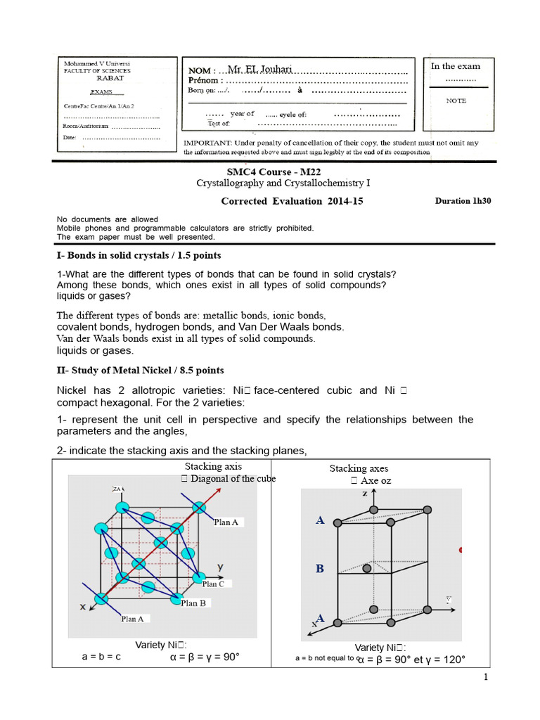 Crystallography and Crystallochemistry ICorrige2015 | PDF | Crystal ...