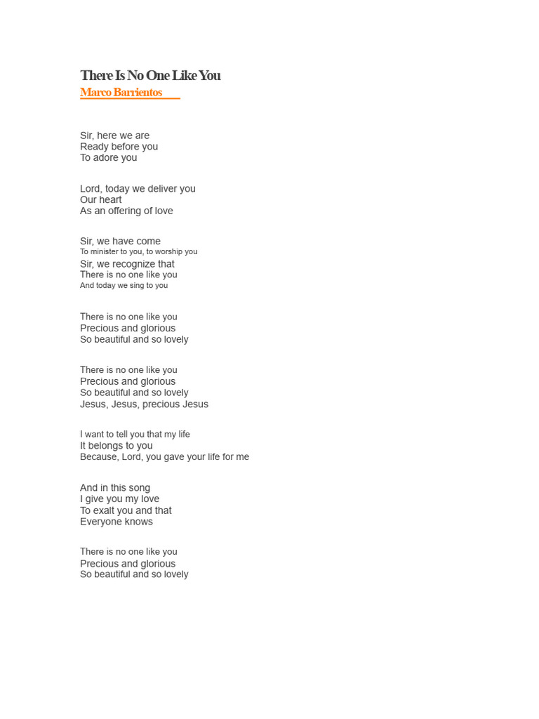 There Is No One Like You | PDF