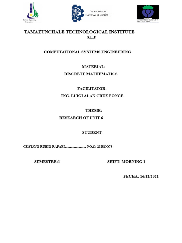 U6 Discrete Mathematics Research | PDF | Algorithms And Data Structures ...
