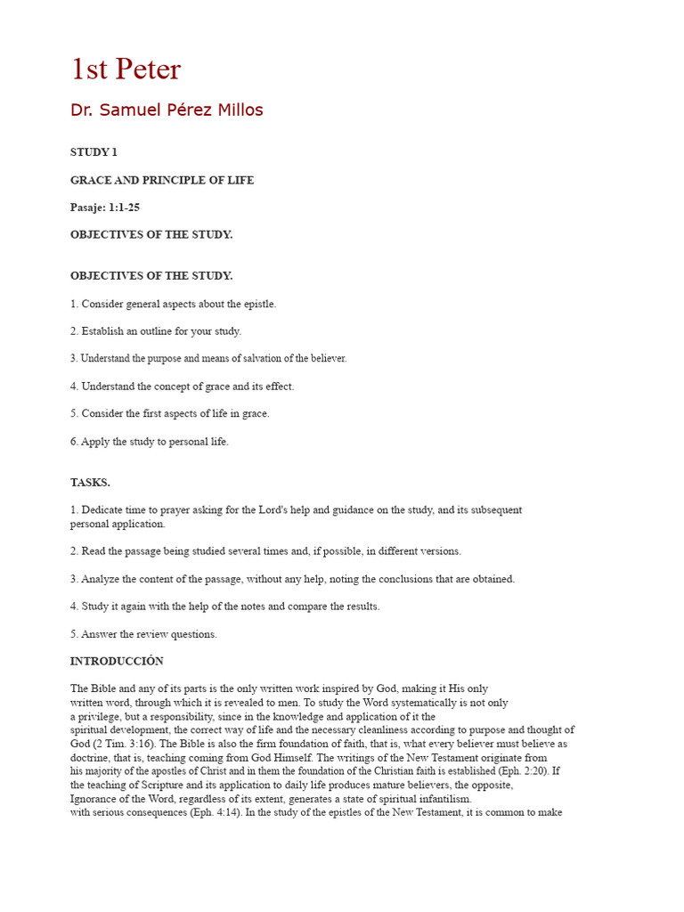 Study Guide for 1st Peter Epistle | PDF | Acts Of The Apostles | Saint ...