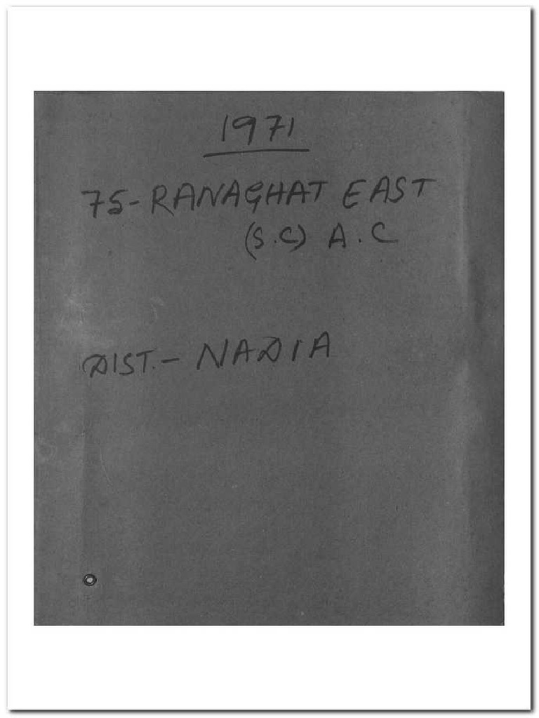 1971 Ranaghat East Voter List | PDF