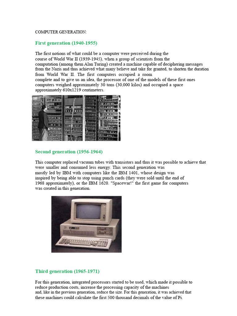 Generation of Computers | PDF